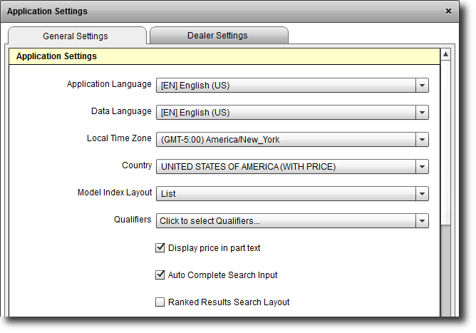Application Settings