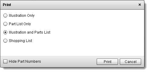 Printing Illustration and Parts List