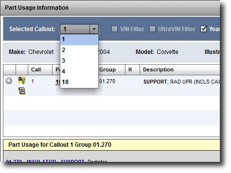 Select Different Callout for Usage Info